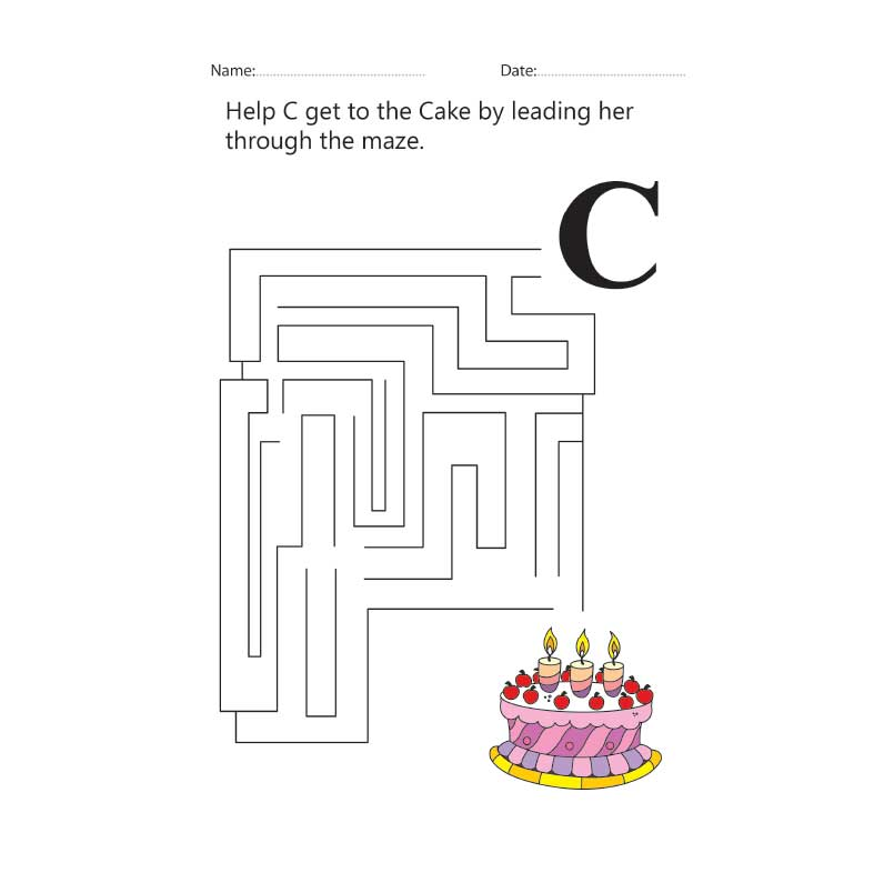 Printable Letter C Maze Worksheet at Worksheets Bay - Letter C Maze ...