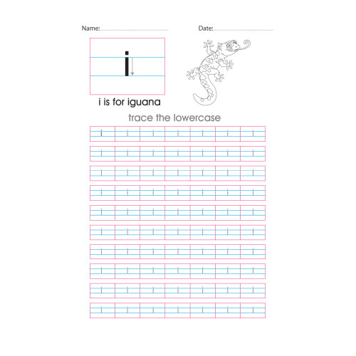 Printable Lowercase i handwriting with arrows worksheet at Worksheets ...