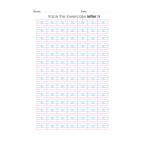 Printable Lowercase Letter n Tracing Worksheets at Worksheets Bay ...
