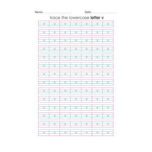 Printable Lowercase Letter v Tracing Worksheets at Worksheets Bay ...