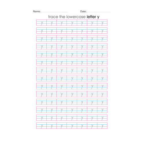 Printable Lowercase Letter y Tracing Worksheets at Worksheets Bay ...