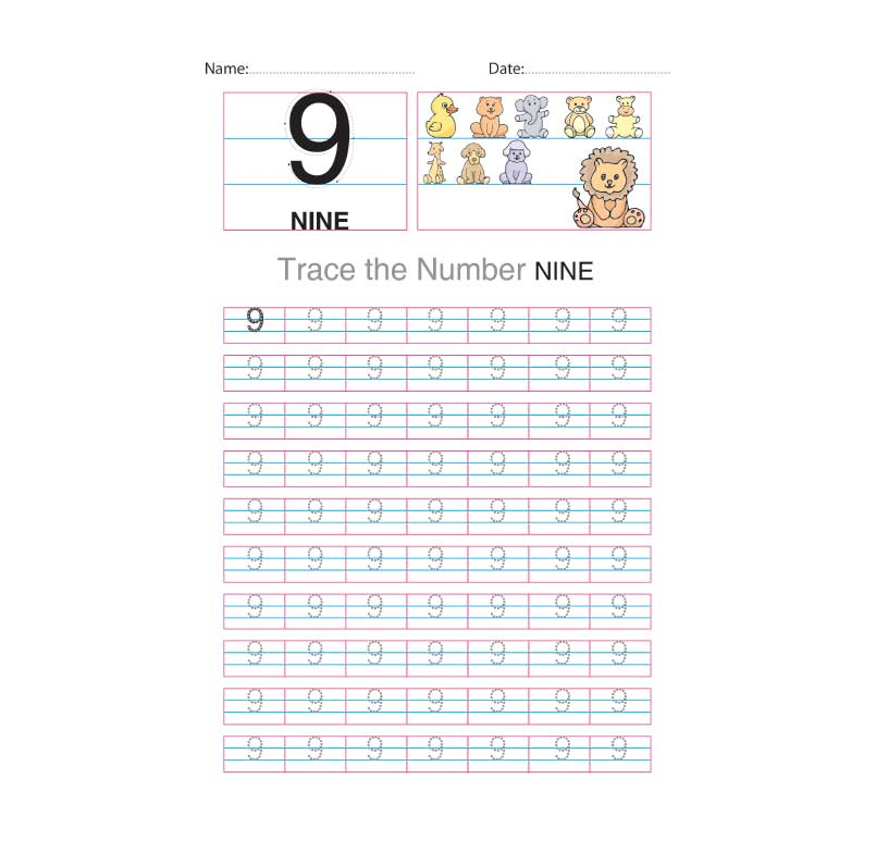 Printable Number 9 Tracing Worksheet at Worksheets Bay - Number 9 ...