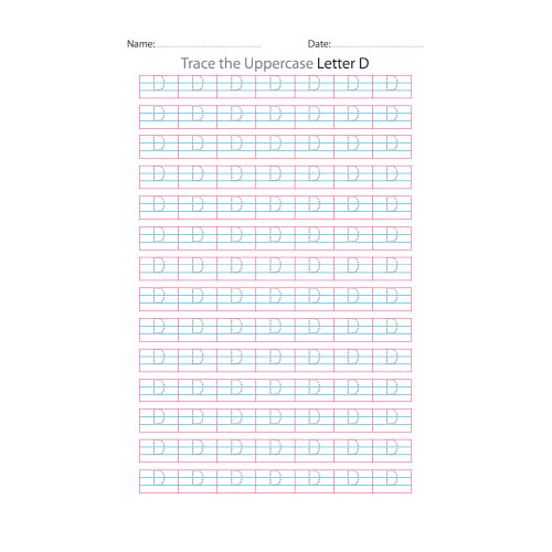 Printable Uppercase Letter D Tracing Worksheets at Worksheets Bay ...