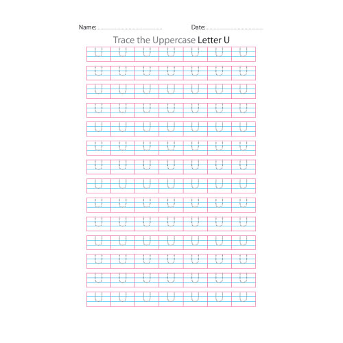 Printable Uppercase Letter U Tracing Worksheets at Worksheets Bay ...