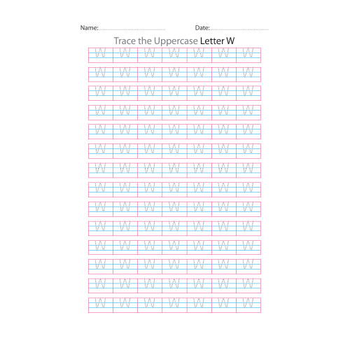 Printable Uppercase Letter W Tracing Worksheets at Worksheets Bay ...