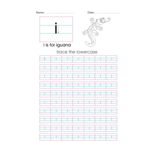 Printable Lowercase i handwriting with arrows worksheet at Worksheets ...